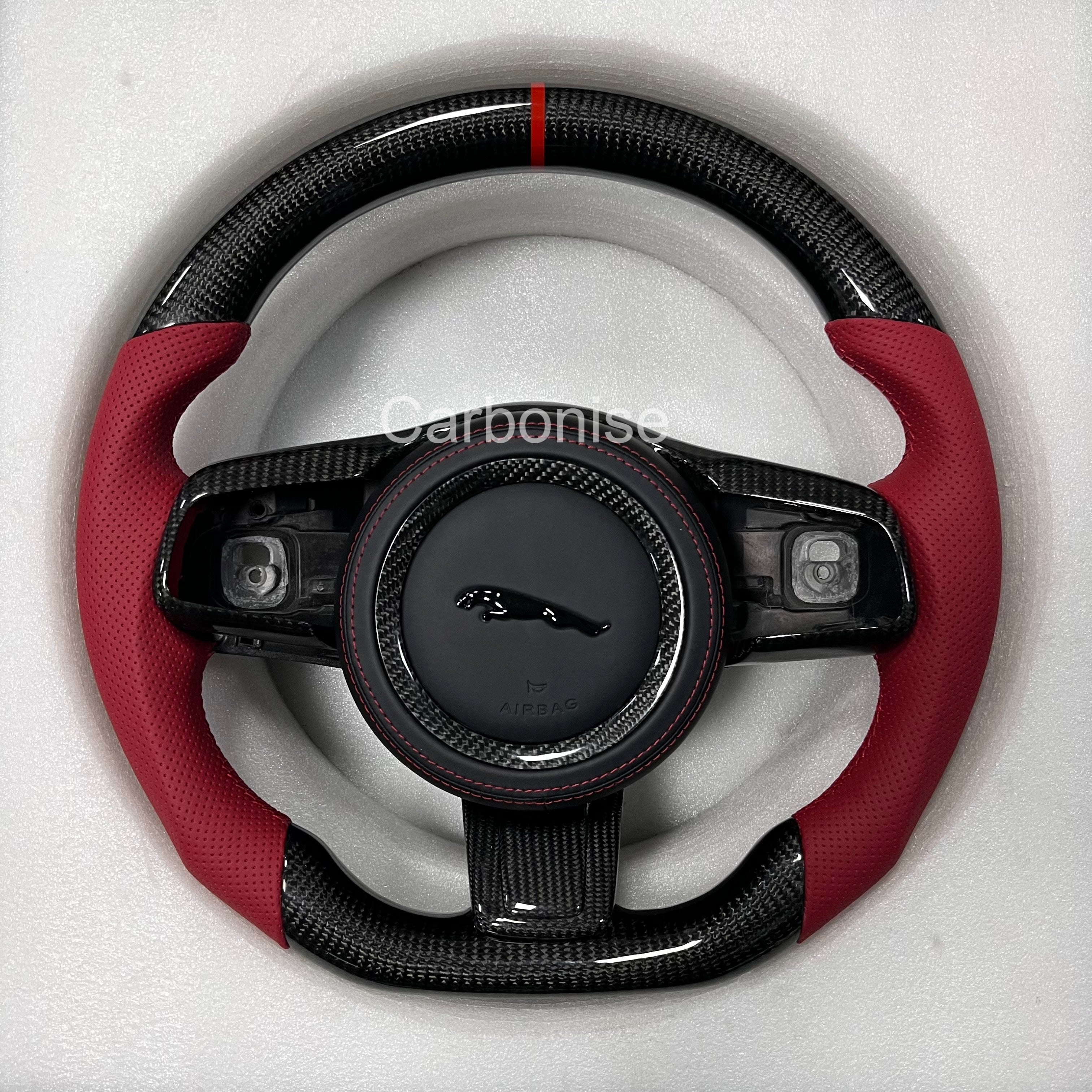 Jaguar R Carbon Fibre Steering Wheel | Perforated Leather | Carbonise ...