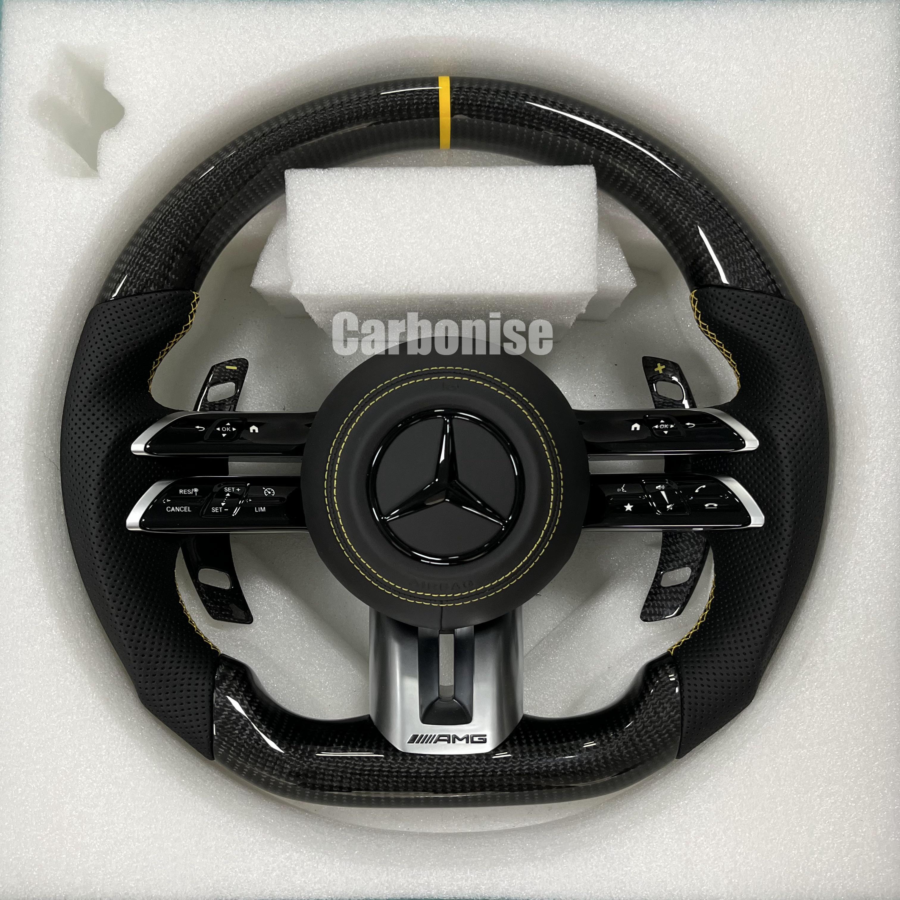 Mercedes AMG Carbon Wheel | Yellow Racing Stripe | Carbonise – CARBONISE